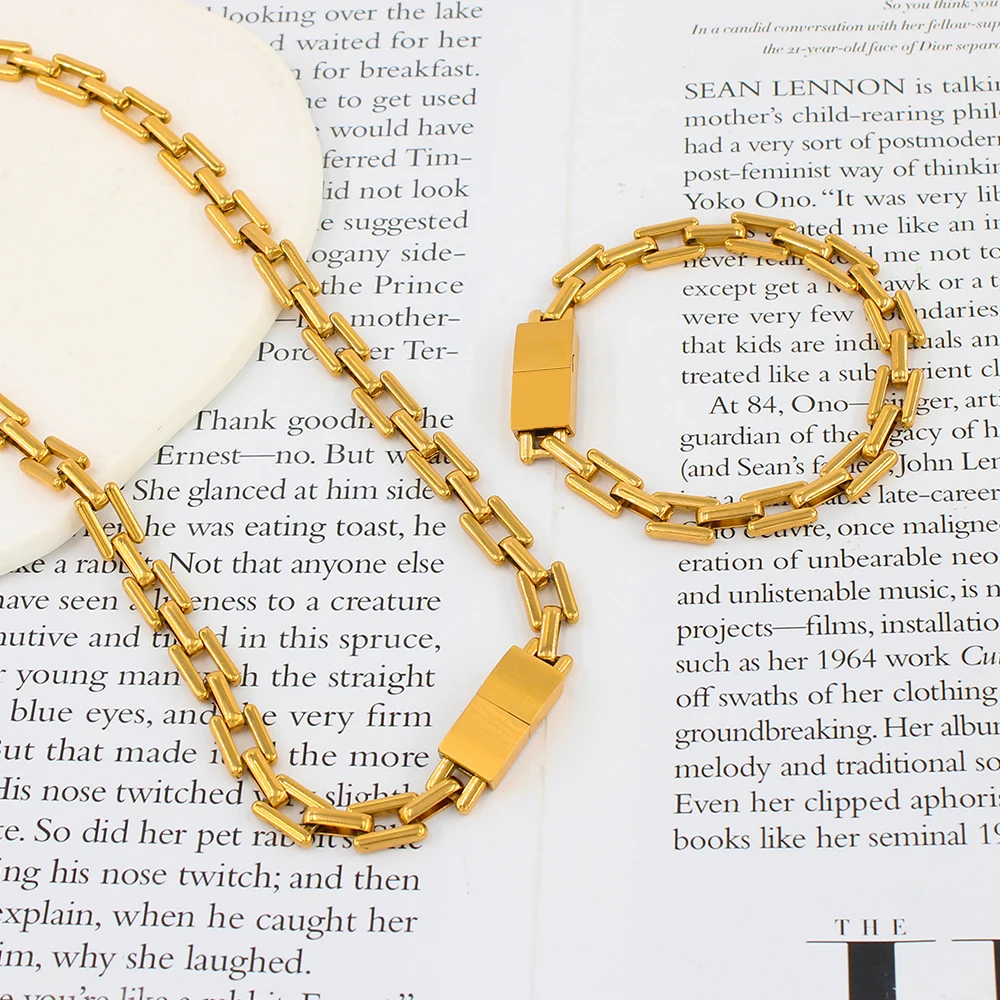 New-Handmade-Stainless-Steel-Chains-Choker-18-K-Gold-Plated-Necklace ...