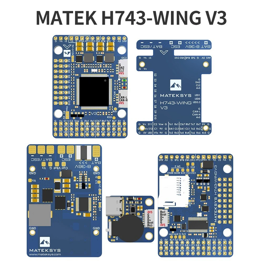 30.5x30.5mm Matek H743-wing V2 Ardupilot Inav 3-8s H743 Wing Flight ...