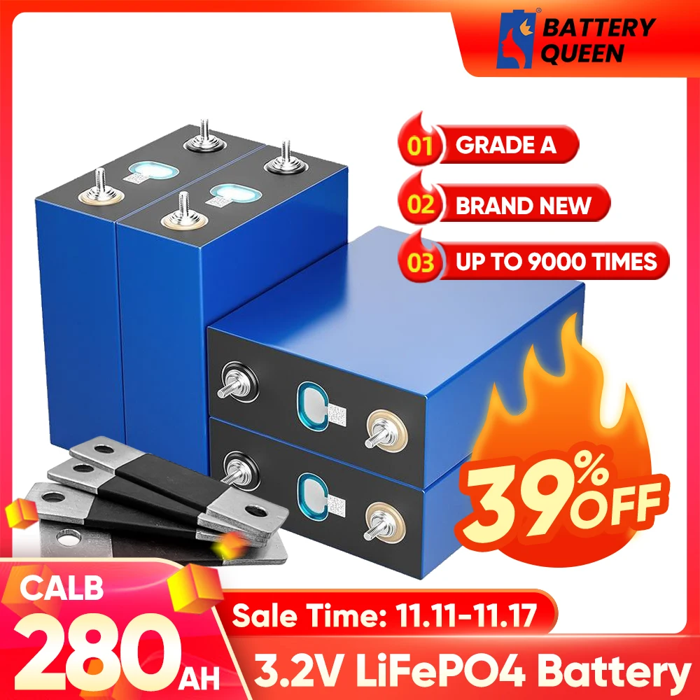 9000-Cycles-300AH-LiFePO4-Batteries-Rechargeable-3-2V-280Ah-Prismatic ...