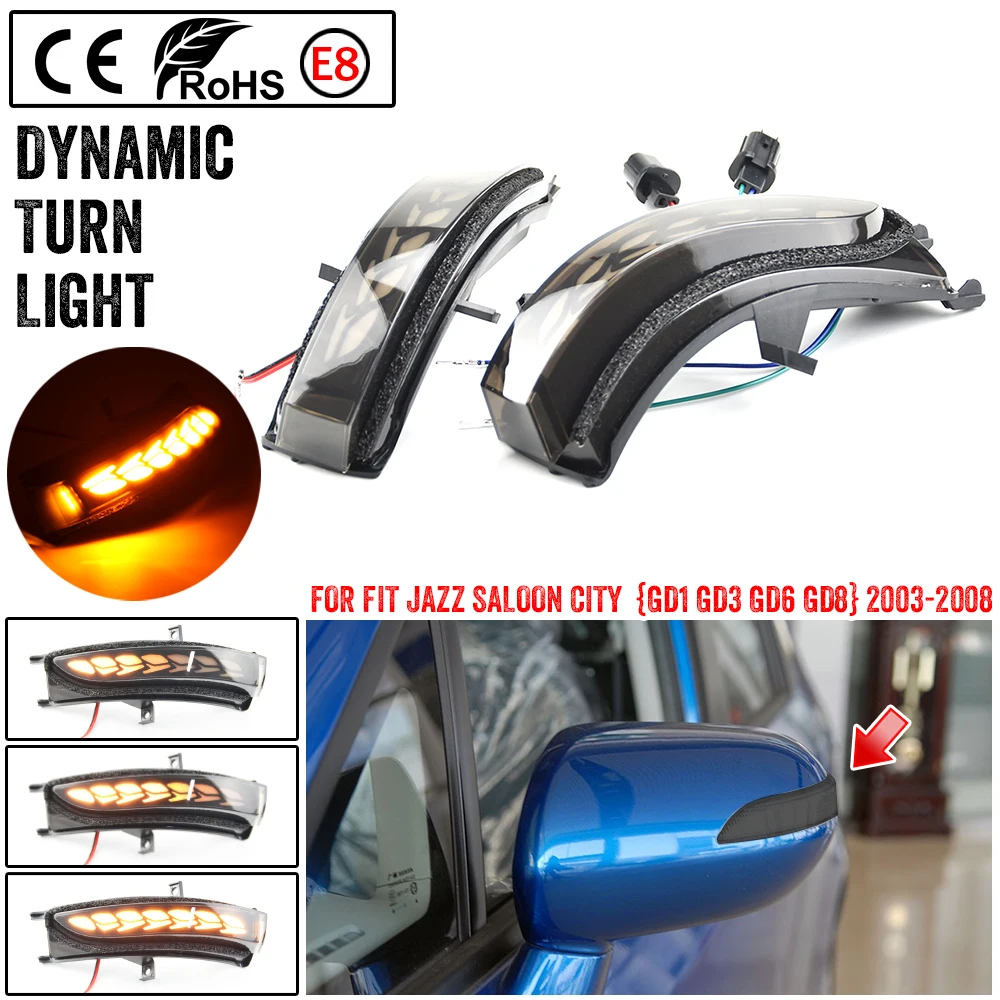 Rearview-Mirror-Dynamic-LED-Indicator-Lamps-For-Honda-FIT-JAZZ-GD1-GD3 ...