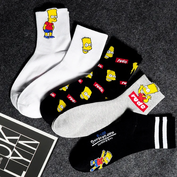 1-Pair-New-Arrival-Cartoon-Simpsons-Women-Socks-Fashion-Harajuku-Funny ...