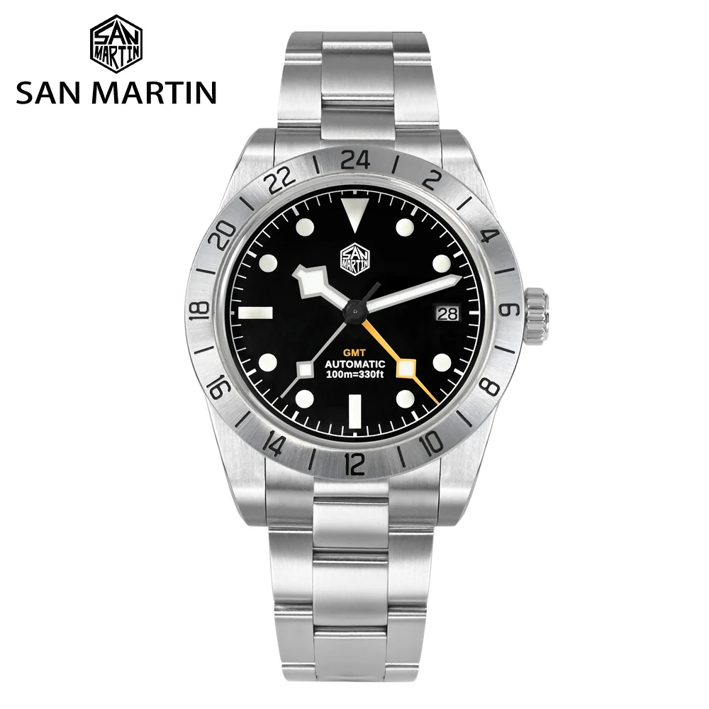 San Martin NH34 39mm BB GMT Luxury Men's Watches Business Dress Watch ...