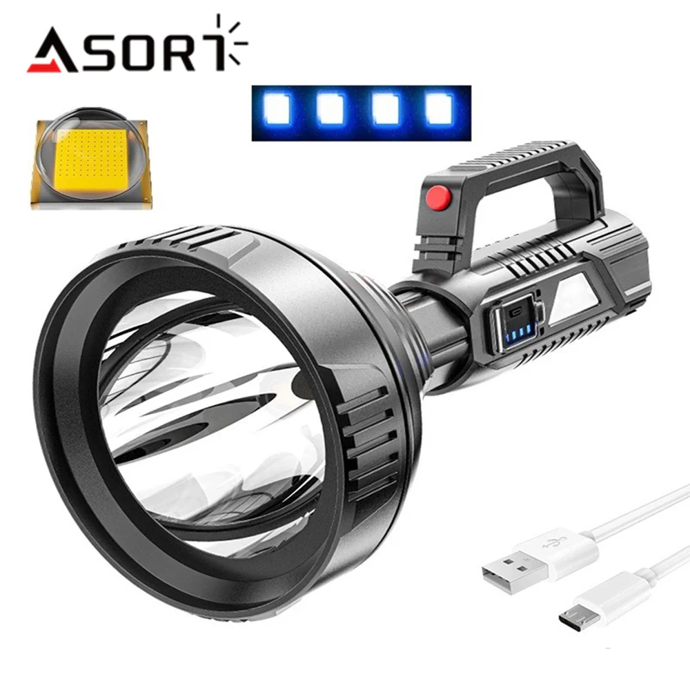 USB-Rechargeable-Lamp-Outdoor-LED-Patrol-Flashlight-Camping-Work-Light ...