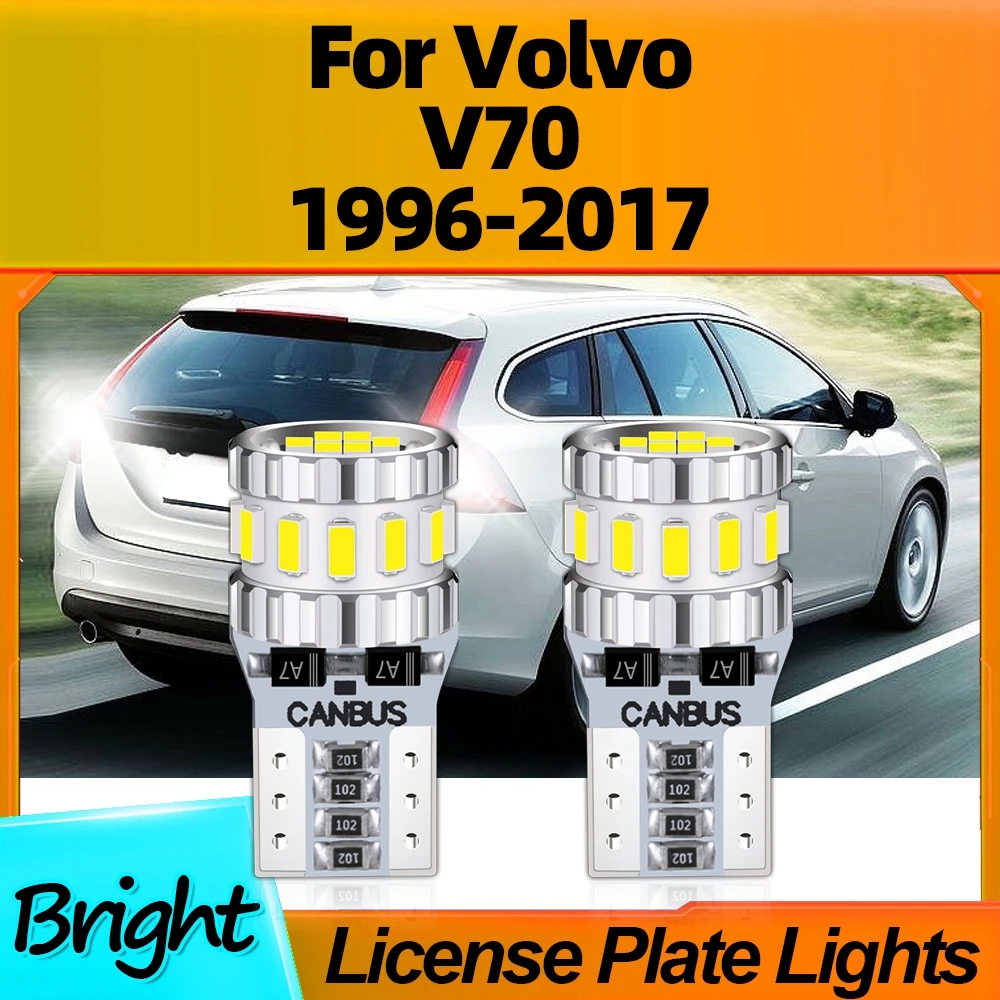 2Pcs-Quick-Start-W5W-Car-LED-License-Plate-Light-T10-For-Volvo-V70-1996 ...