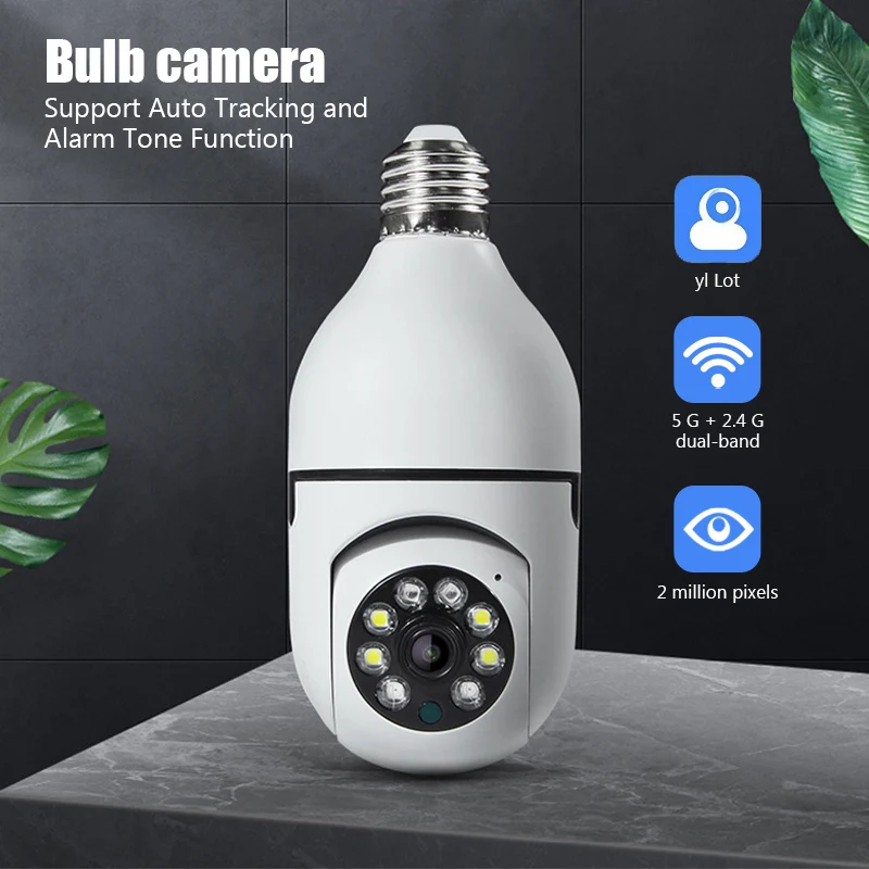 5G-Bulb-E27-Surveillance-Camera-Full-Color-Night-Vision-Automatic-Human ...