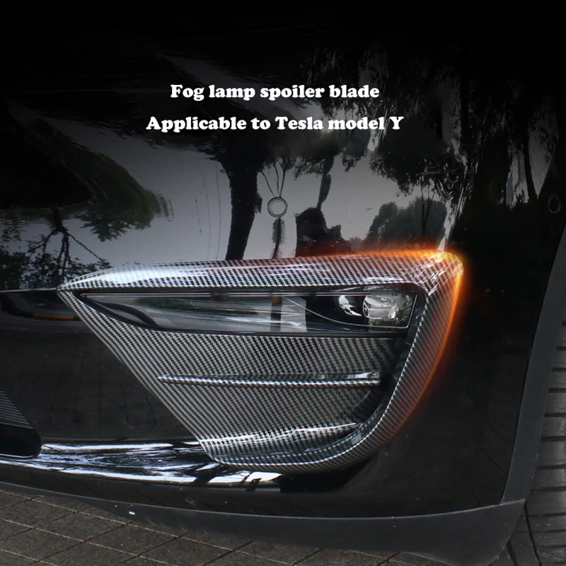 For-Tesla-2022-Model-3-Car-Carbon-Front-Fog-Lamp-Spoiler-Wind-Knife ...