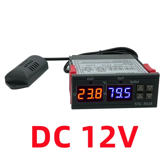 Dual Digital Thermostat Temperature Humidity Control STC-3028 Thermometer Hygrometer Incubator ...