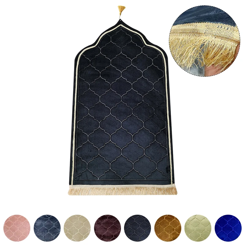 Muslim-Prayer-Rug-Portable-Travel-Worship-Mat-Ramadan-Non-slip-Flannel ...