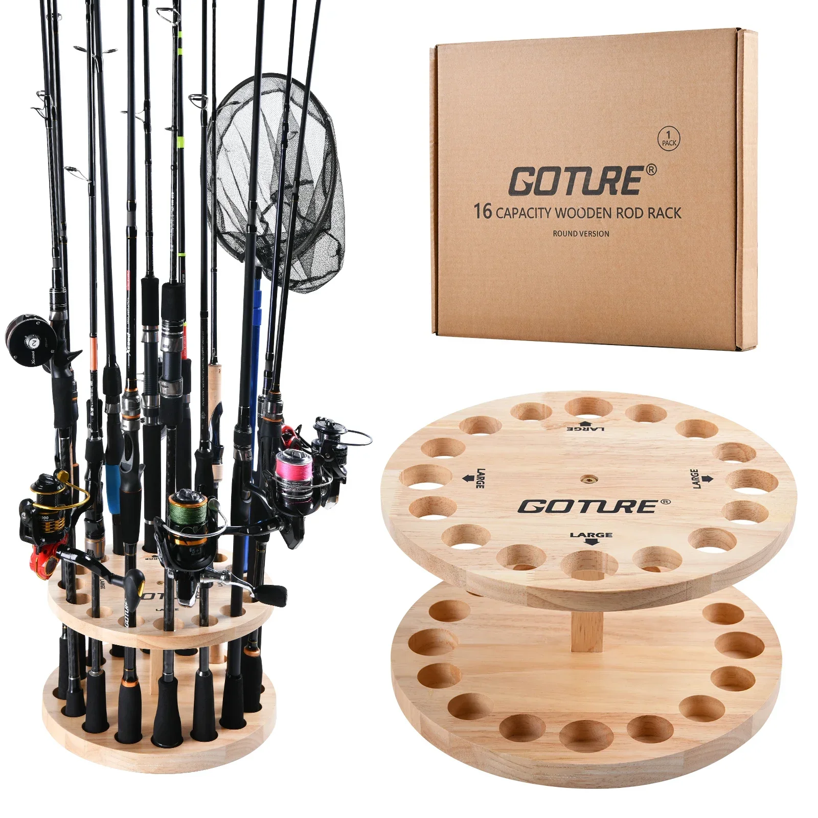Goture-16-Rod-Fishing-Rod-Holders-Rack-Vertical-Rod-Holder-Wall-Mount ...