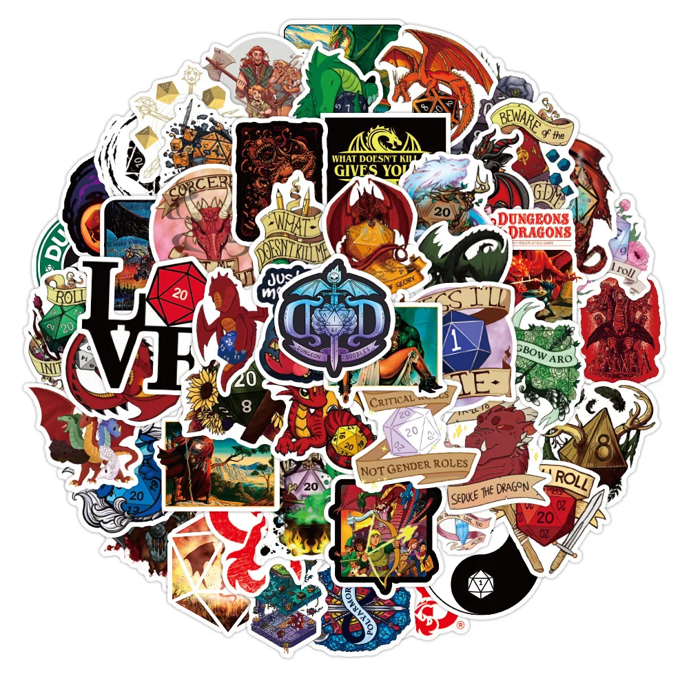 10/50/100PCS Dungeons & Dragons Stickers Cool Game Graffiti Sticker ...