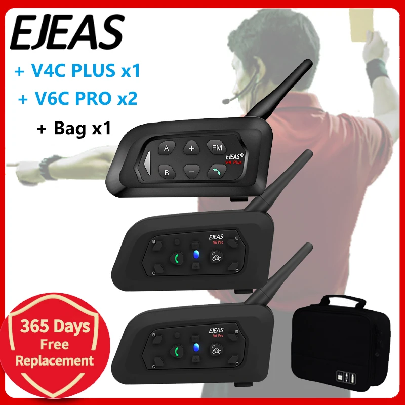 Intercoms Motorcycle Helmets Ejeas | Intercom Referee Bluetooth Helmet ...