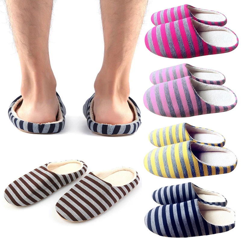 Women-Men-Slippers-Warm-Striped-Slipper-Indoors-Anti-slip-Winter-House-Plush-Shoes-Bedroom ...