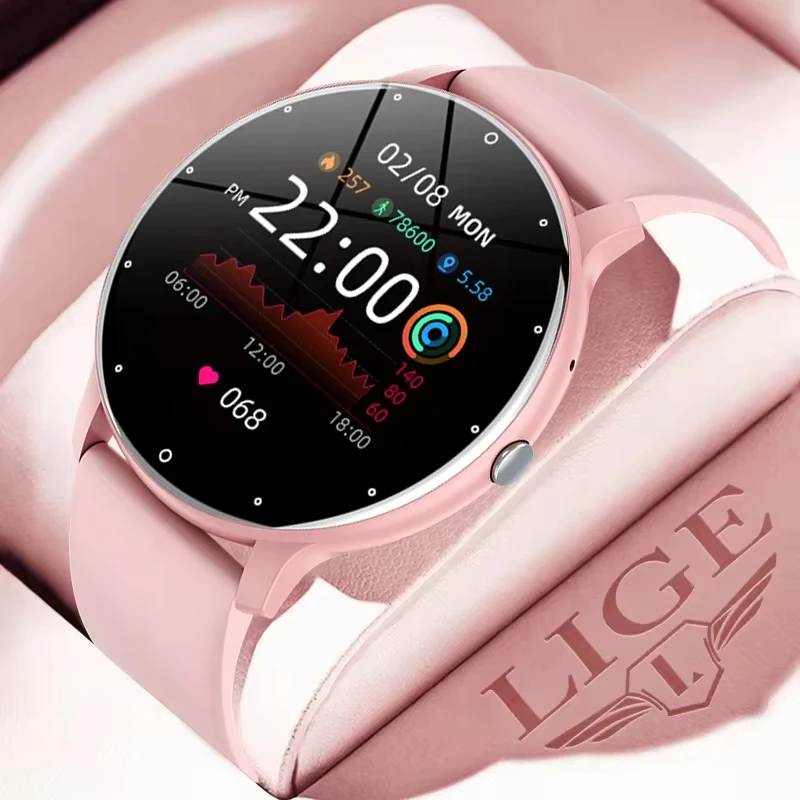 LIGE-Women-Smart-Watches-Bluetooth-Call-Full-Touch-Screen-Custom-Watch ...