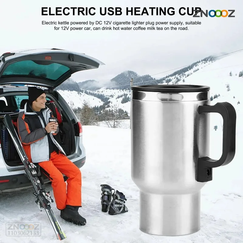 500ML-12V-Car-Electric-Heating-Cup-USB-Heating-Cup-Water-Heater-Bottle ...