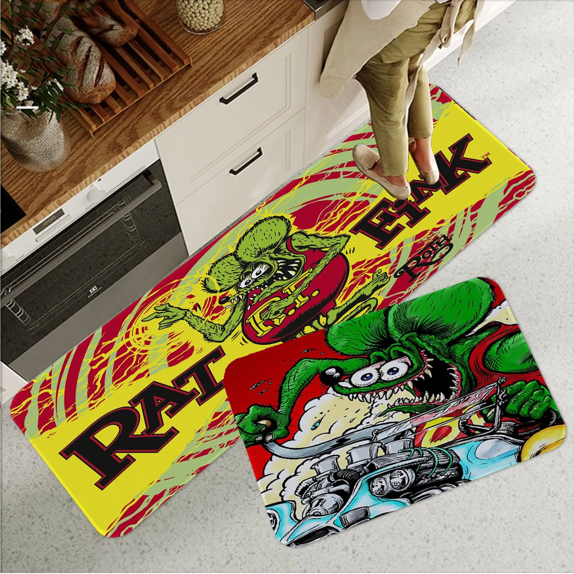 Rat Fink Printed Long Rugs Nordic Style Bedroom Living Room Doormat ...