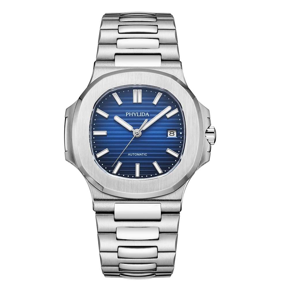 PHYLIDA-Men-s-40mm-Automatic-Watch-Blue-Dial-with-Date-Miyota-Luxury ...