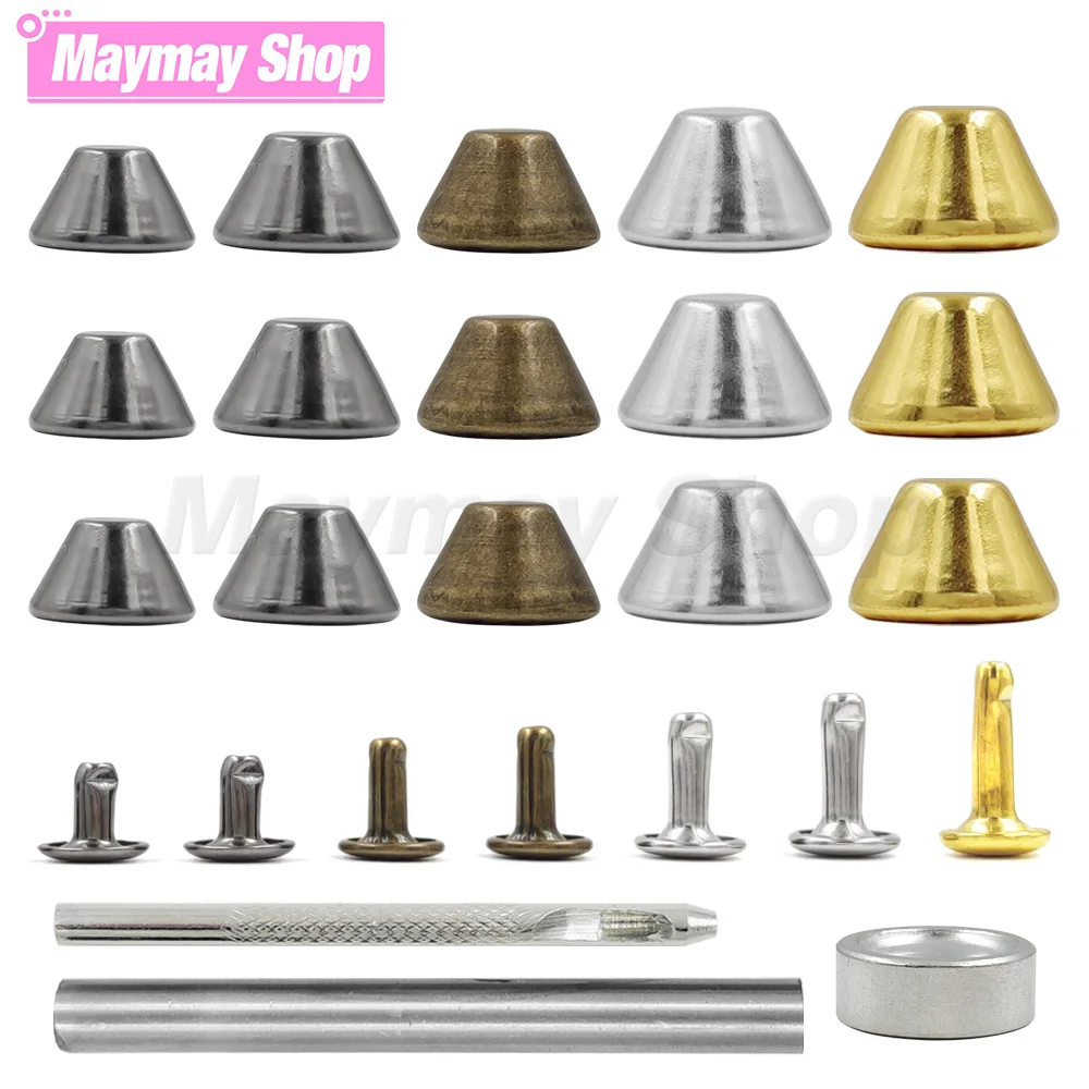 100sets 8mm-12mm Bucket Shape Rivet Spikes With Round Rivet Base For ...