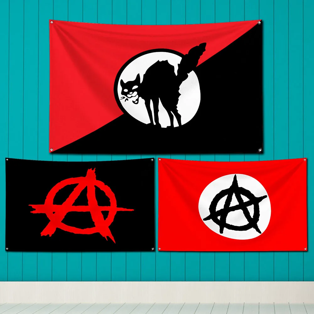 2024-90X150CM-Large-Size-Advertisement-Anarchist-Black-Cats-Flag ...
