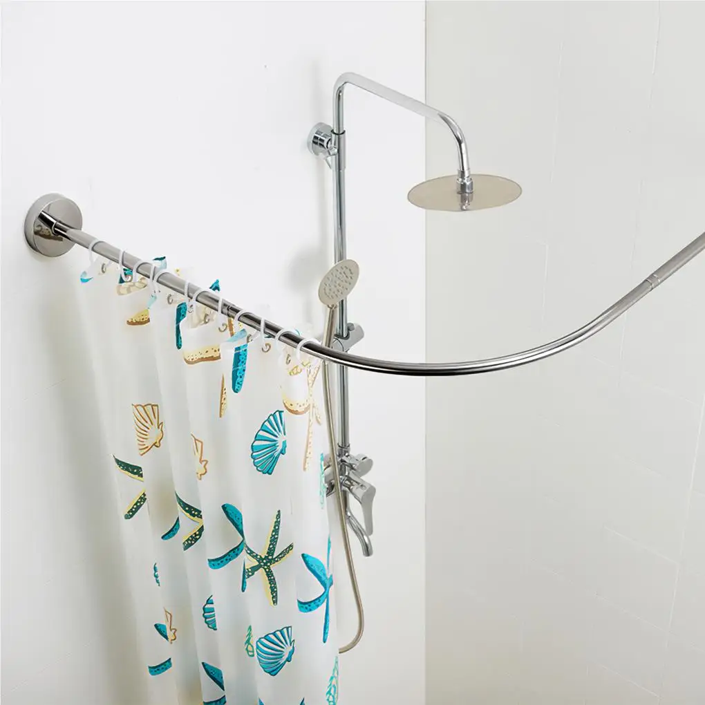 Shower-Curtain-Pole-Steel-Space-Saving-Rail-Rod-Anti-rust-Wear ...