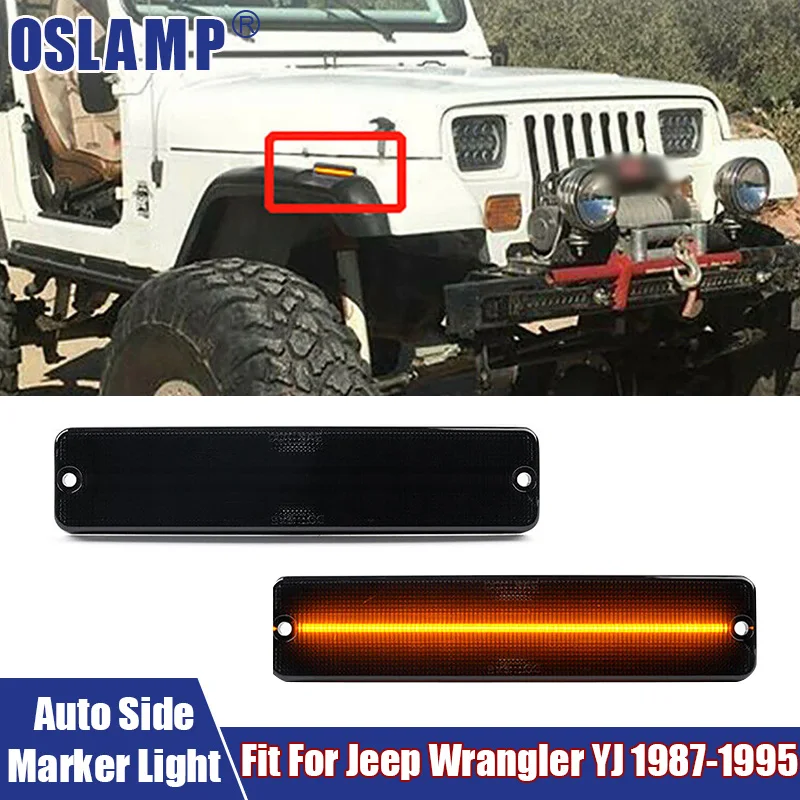 New 2Pcs/Pair LED Side Marker Lights Car Accessories Fit For Jeep ...