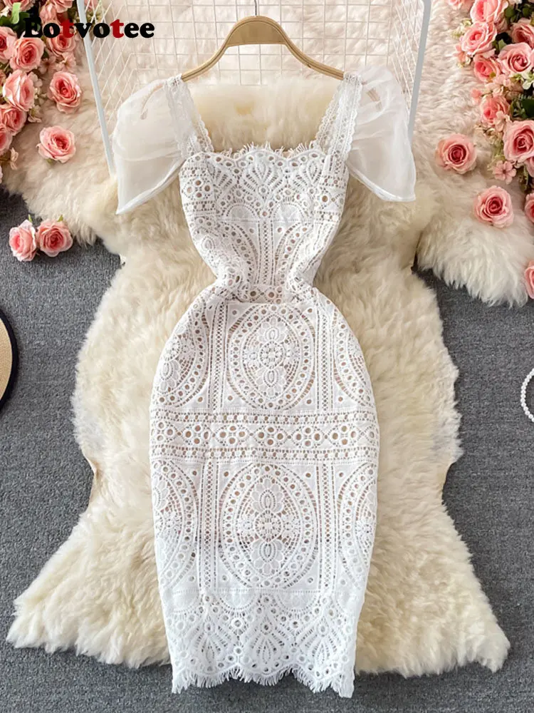 Eotvotee-vestidos-de-renda-branca-para-as-mulheres-ver-o-nova-manga ...