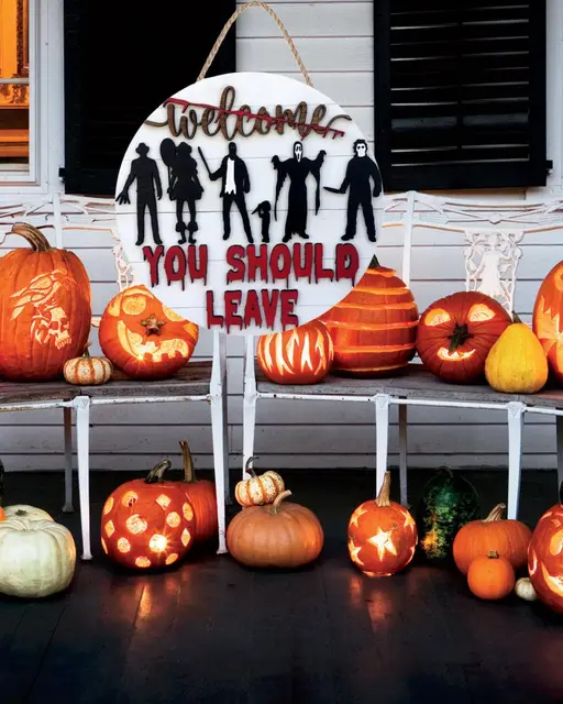 3D Horror Welcome Sign for Front Door Halloween Horror Classic Movie ...