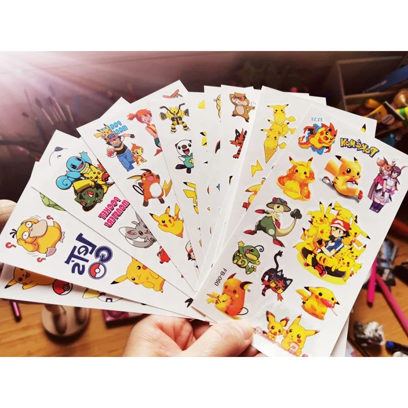 MINISO-12pcs-Pikachu-Tattoo-Stickers-Pokemon-Waterproof-Cute-Applique ...