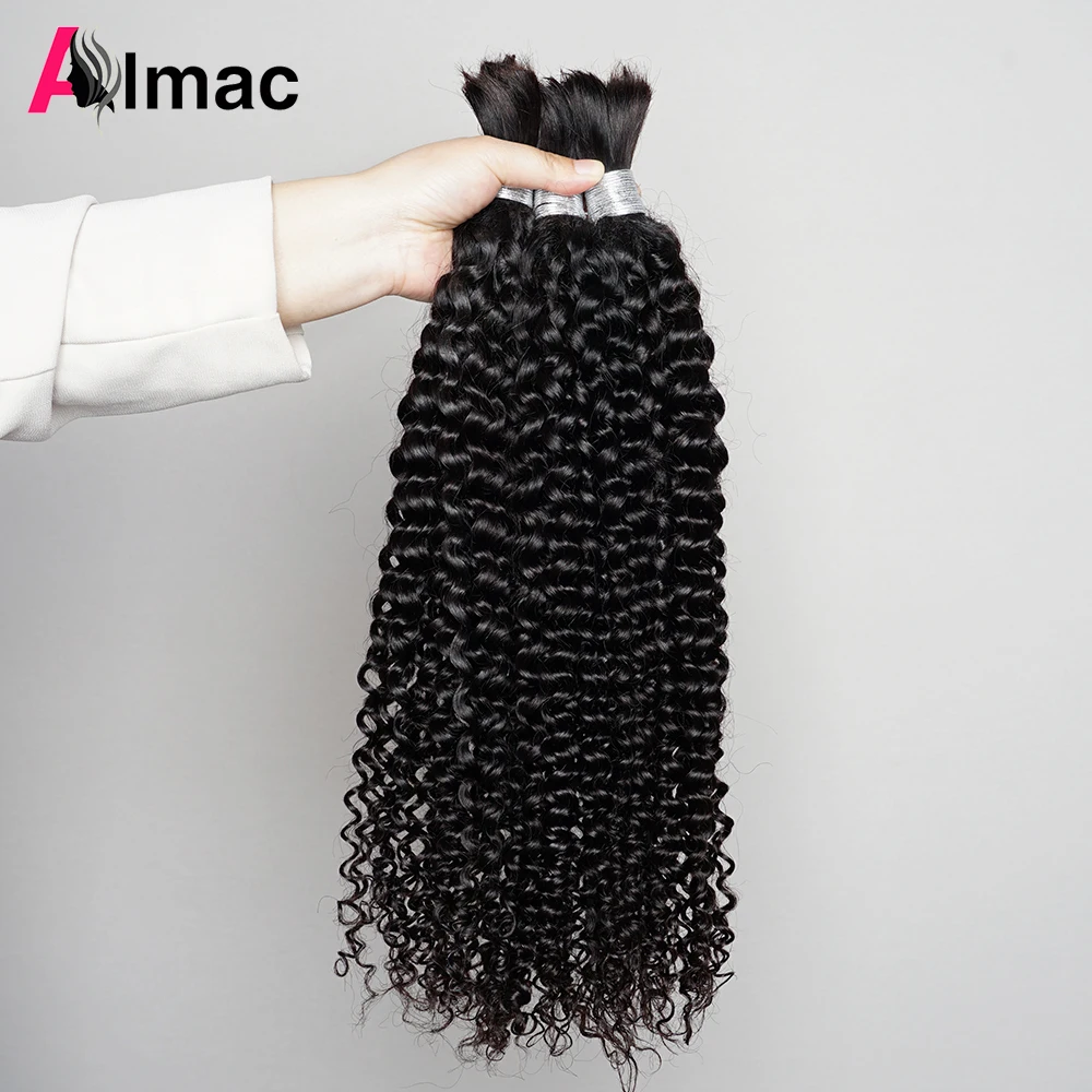 Jerry-extensiones-de-cabello-humano-rizado-Remy-mechones-de-trenzas-sin ...