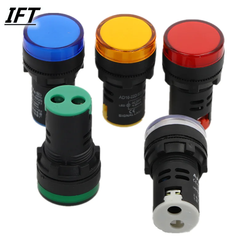 1pcs-12V-24V-220V-380V-22mm-Panel-Mount-LED-Power-Indicator-Pilot ...