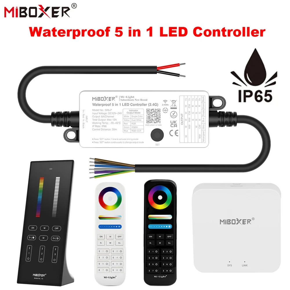 *Miboxer Waterproof 5 in 1 LED Controller SR5-P DC 12V 24V For Single ...