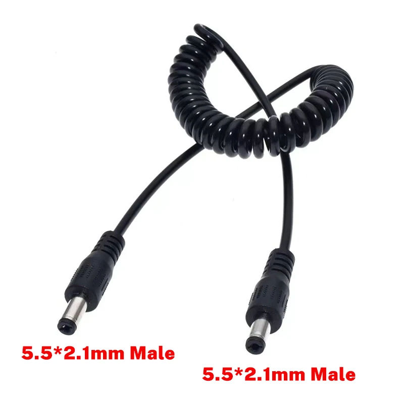 1PCS DC 5.5*2.1mm Male to 5.5*2.1mm Male Power Retractable Cord 1.3m ...