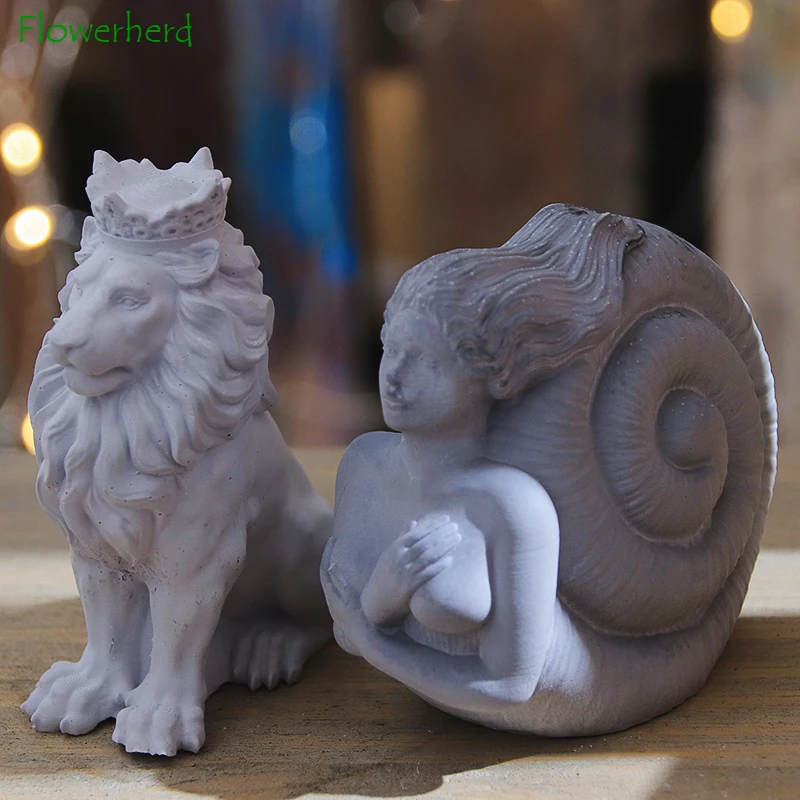 Conch-Girl-Candle-Silicone-Mold-DIY-3d-Lion-Ocean-Goddess-Aromatherapy ...