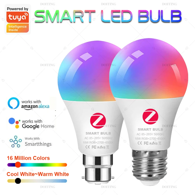 Tuya-Zigbee-Smart-Led-Bulb-E27-B22-Lamps-RGBCW-Works-With-Amazon-Alexa ...