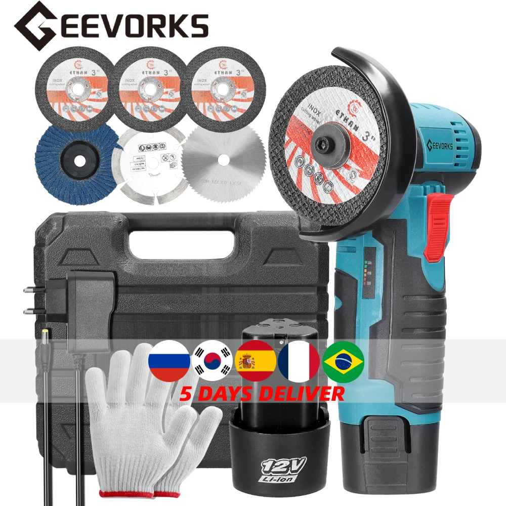12V-Cordless-Electric-Angle-Grinder-19500rpm-Grinding-Tool-Set ...