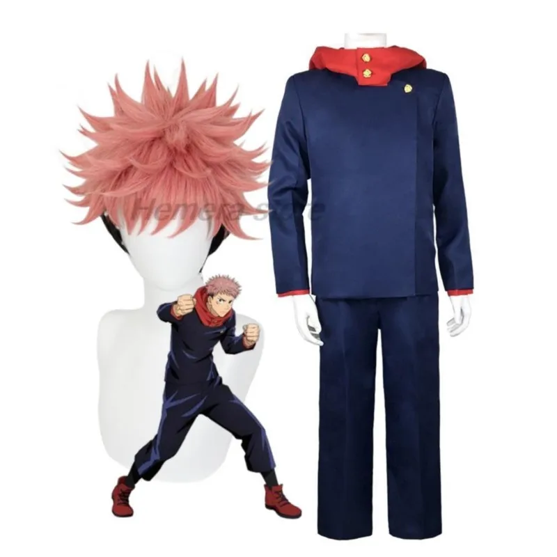 HemeraCos-Anime-JJK-Itadori-Yuji-Blue-Black-Top-Pants-Set-School ...