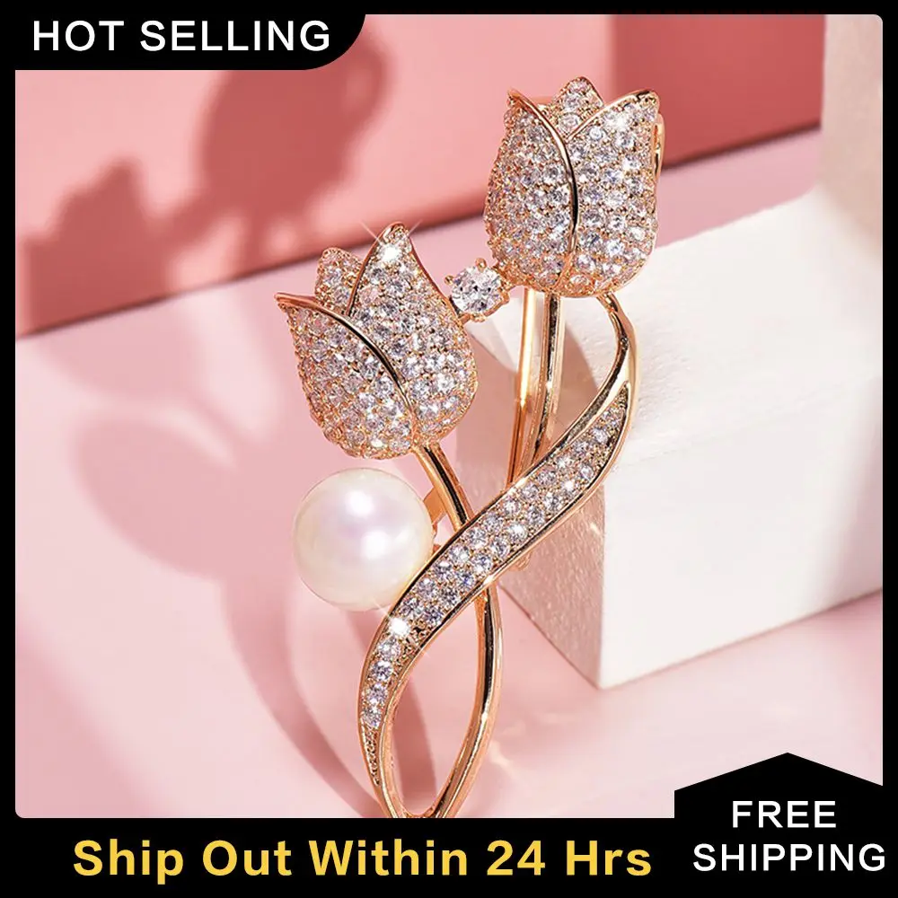 Rhinestone Flower Brooch Elegant Rhinestone Brooch Valentine Day Gift ...