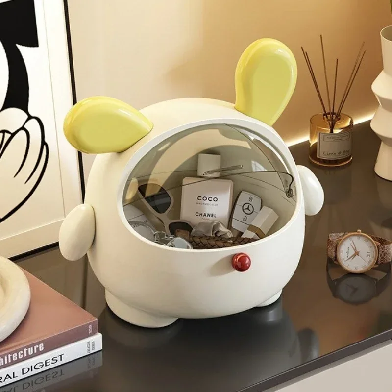 Foldable Cute Rabbit Desktop Storage Box | Multi-Use Organizer Bin for ...