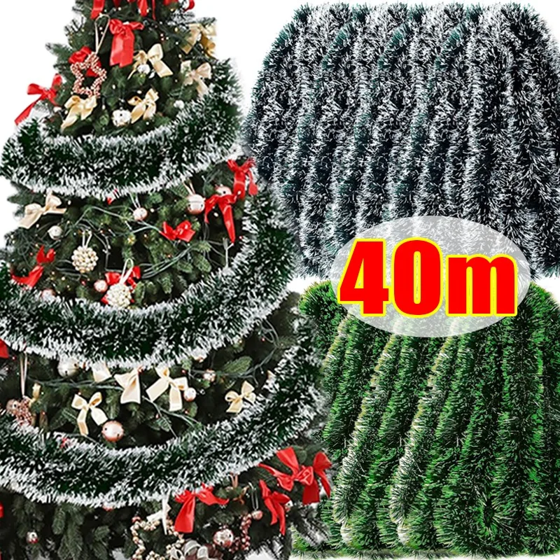 40-2m-Artificial-Christmas-Tinsel-Ribbons-Xmas-Tree-Hanging-Pendents ...