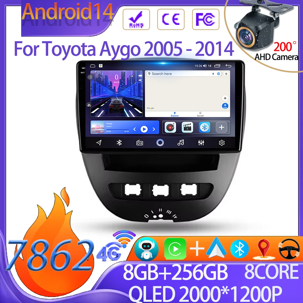 Android-14-Radio-For-Peugeot-107-Toyota-Aygo-Citroen-C1-2005-2014 ...