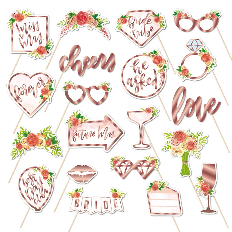 Photo-Booth-Props-Team-Bride-Wedding-Decoration-Bachelorette-Hen-Party ...