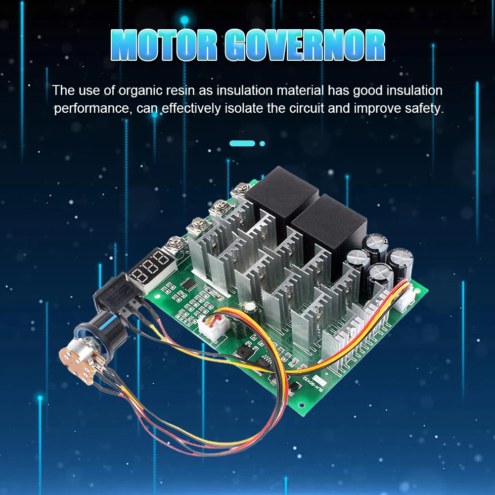 DC10V-55V Motor Speed Controller Digital Display 60A Variable Voltage ...