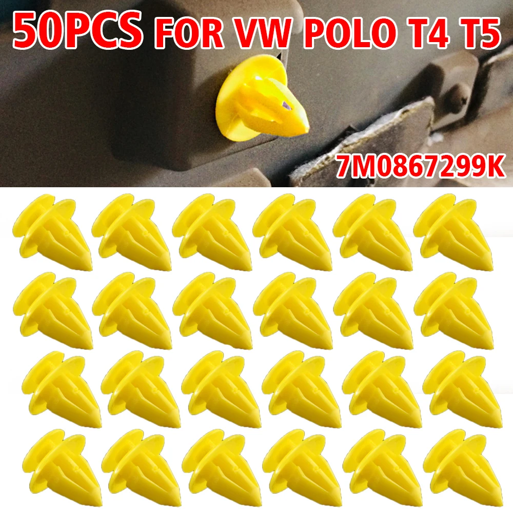 50pcsCar Door Panel Card Fastener Clips 7M0867299K For VW Polo Golf 7 ...