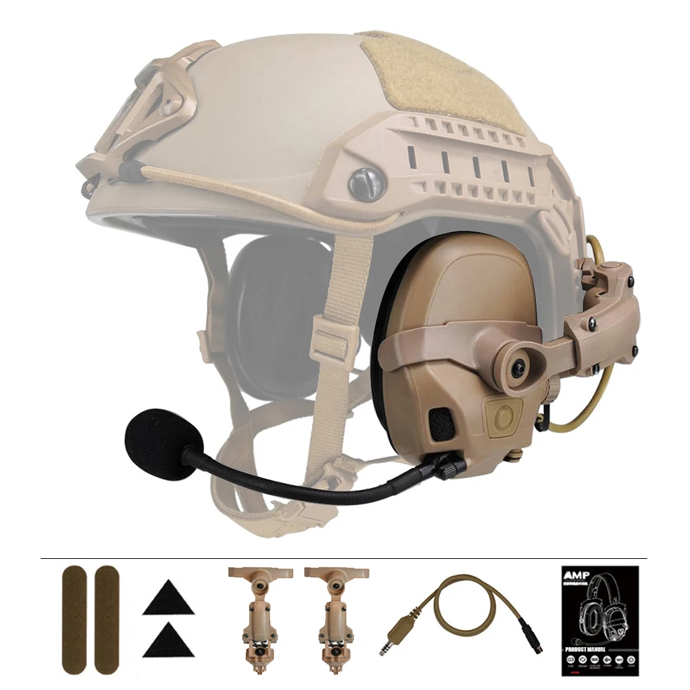 2022 Version Digital FCS-Tactical AMP FMA Headset Communication V60 PTT ...