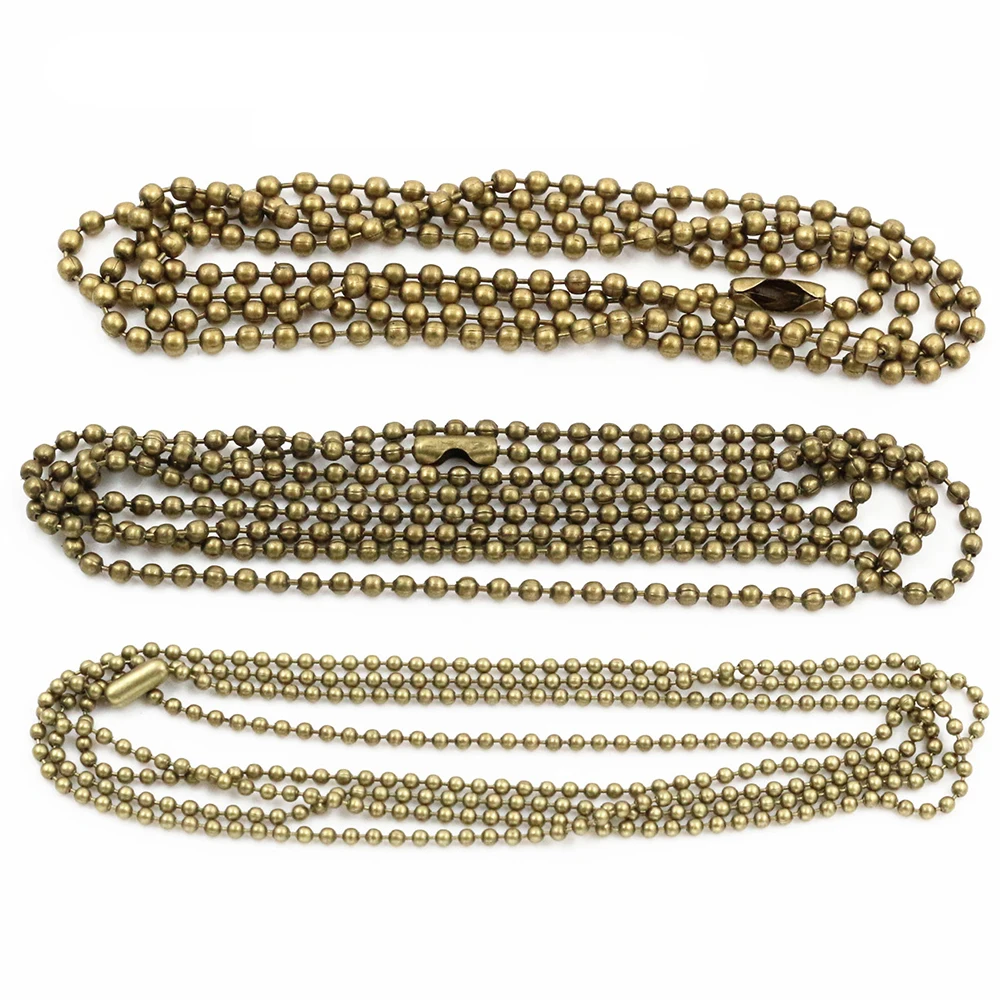 5pcs 1.5mm 2mm 2.4mm Bronze Plated Ball Beads Chain Necklace Bead ...