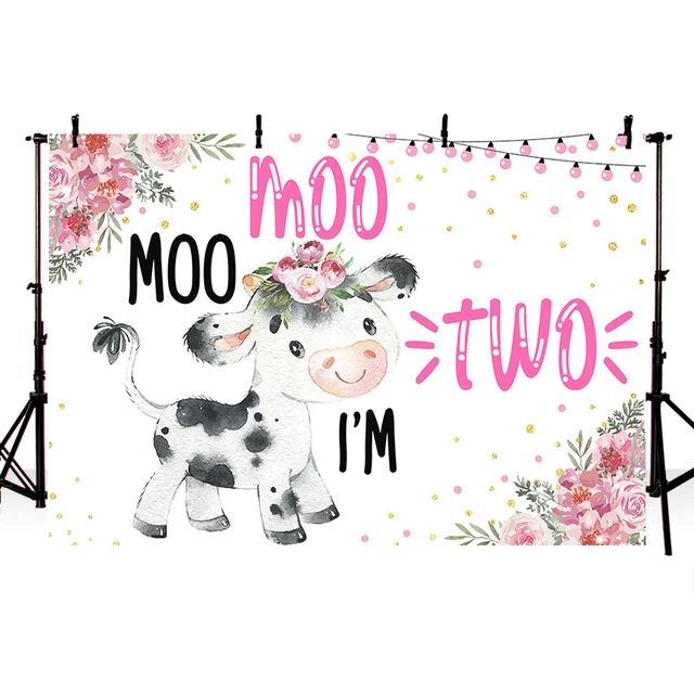 Mehofond Photography Background Cow Baby Girl 2nd Birthday Backdrop Moo ...