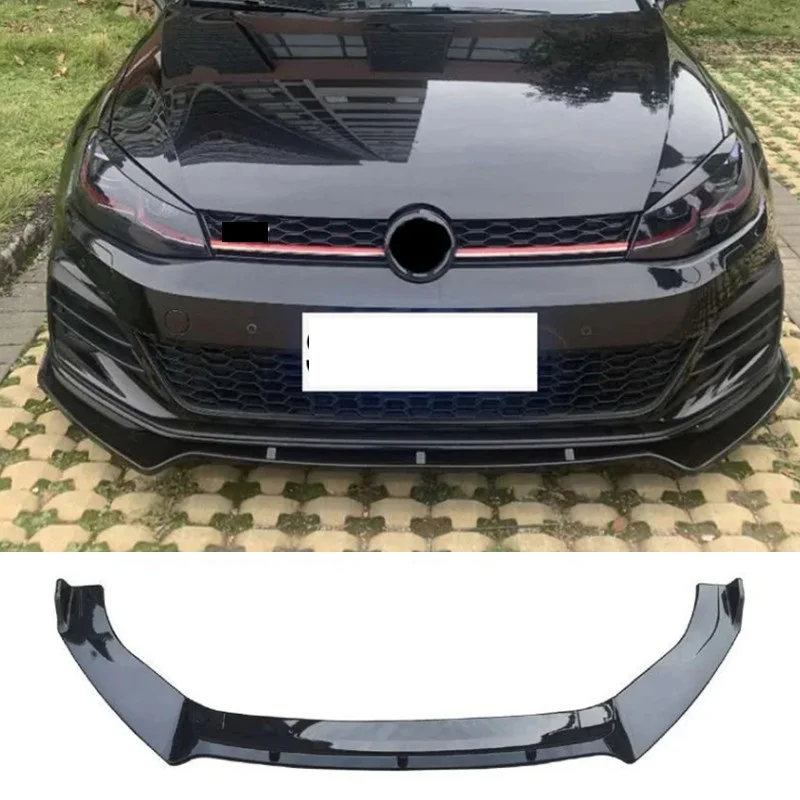 3pcs Glossy Look Front Bumper Spoiler Trim Lip Front Bumper Lip Carbon ...