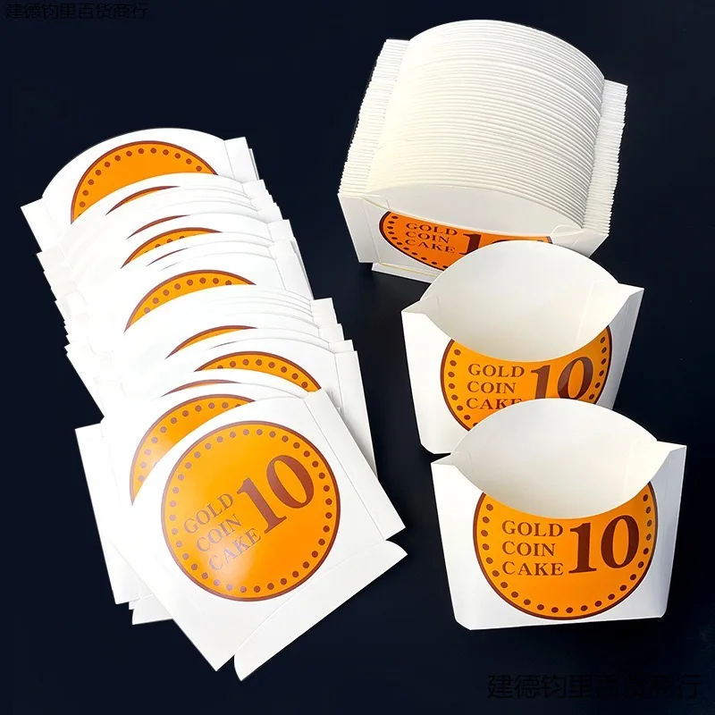 100pcs Disposble Packaging Gold Coin Waffles Paper Package Gold Coin ...