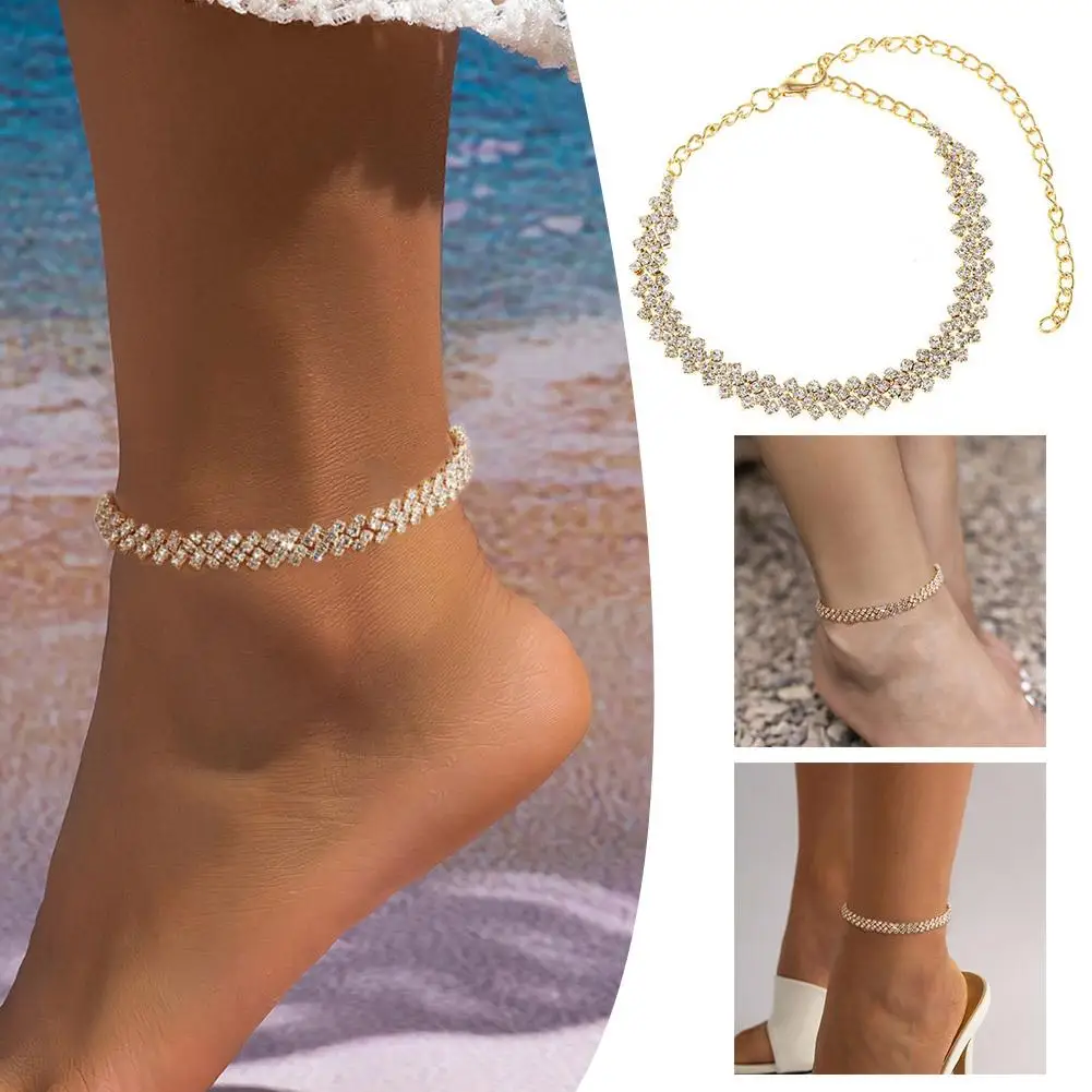Luxury-Crystal-Anklet-Bracelet-Women-Shiny-Cuban-Link-Hip-Flatfoosie ...