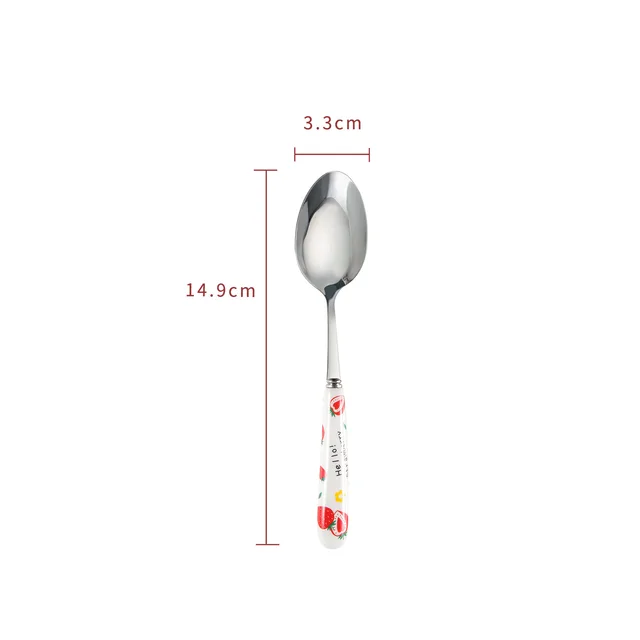 Stainless Steel Tableware Cute Cartoon Girl Heart Strawberry Ceramic ...