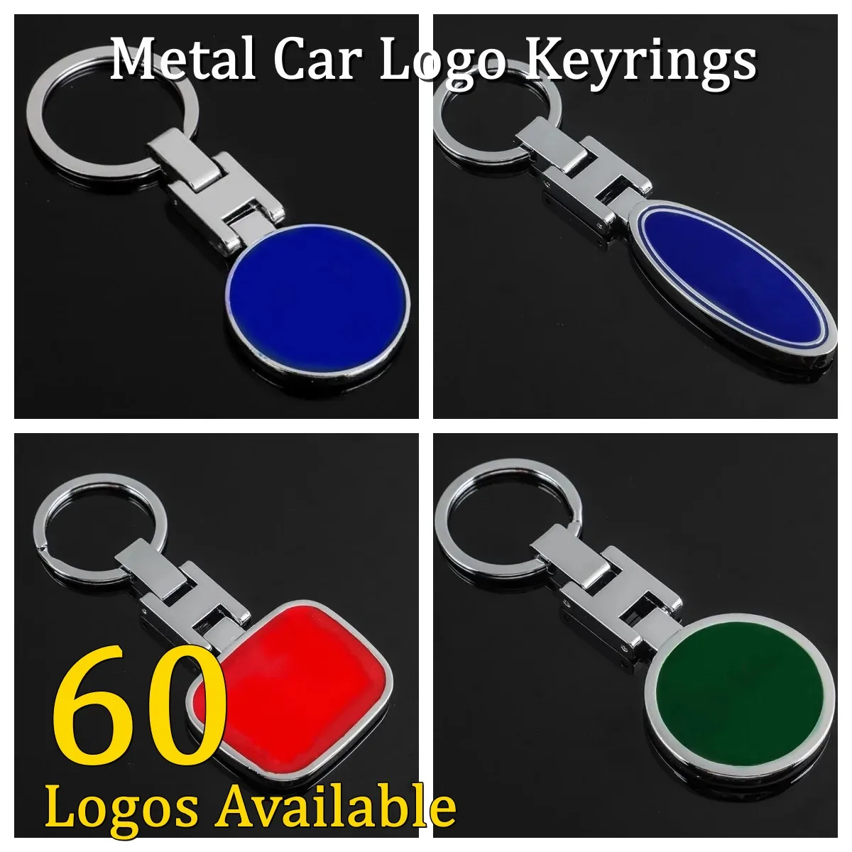 Metal-H-Buckle-Metal-Car-Keyring-Keychain-Keyfob-Key-Chain-Ring-Fob ...